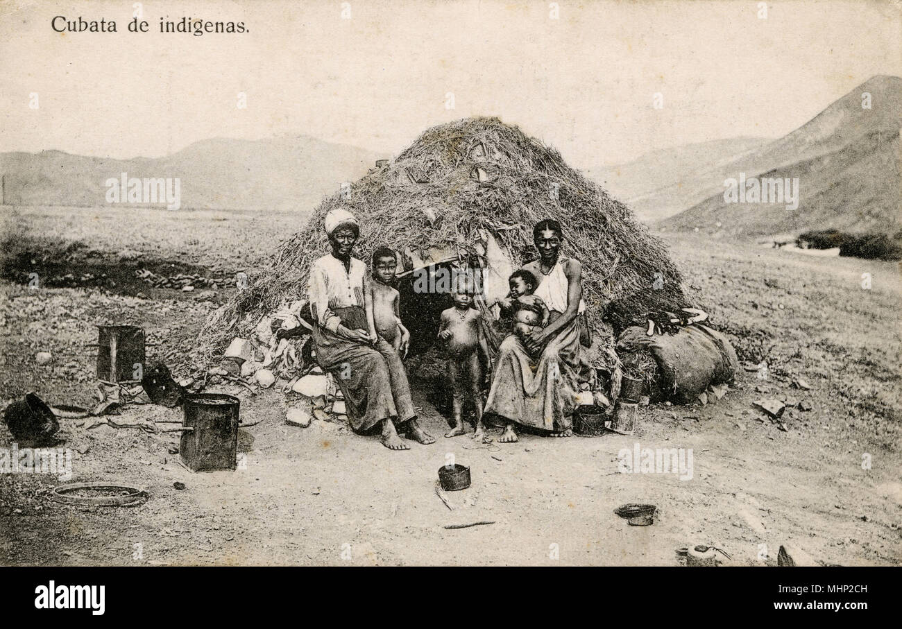 Natives and hut, St Vincent Island, Cape Verde Islands Stock Photo - Alamy