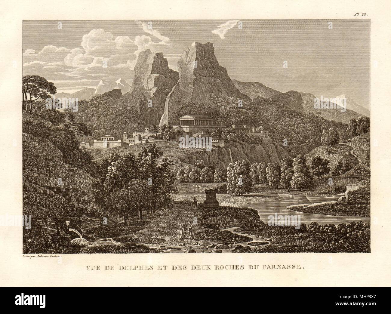 DELPHI & PARNASSUS. "Vue de Delphes et des deux Roches du Parnasse ...