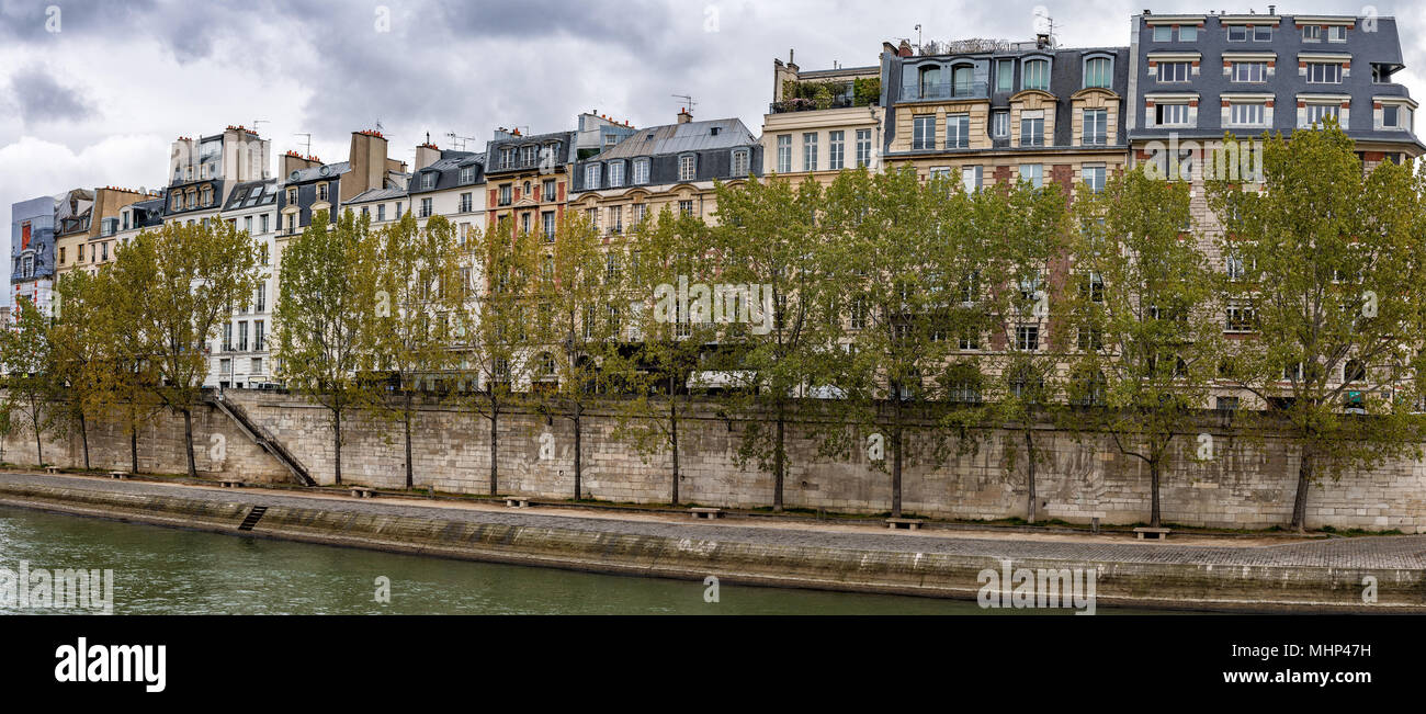 paris cityscape old houses landscape huge panorama view from seine ...