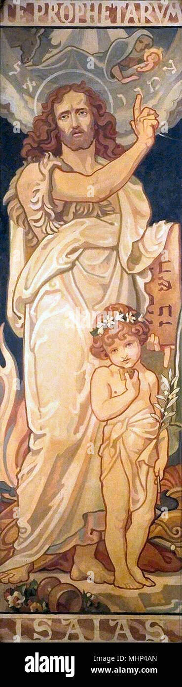 Shields Frederic James - Stained Glass Design Isaiah Stock Photo - Alamy