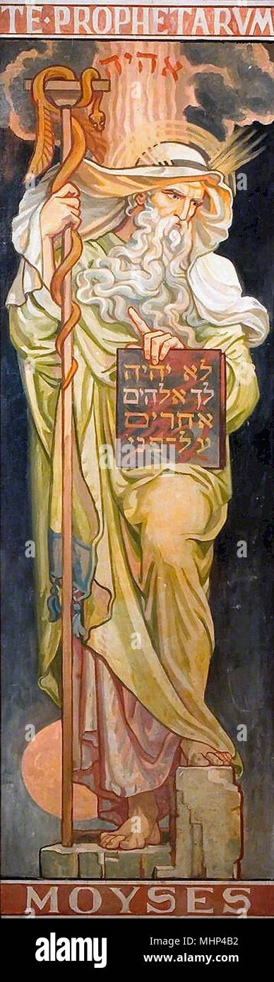 Shields Frederic James - Stained Glass Design Moses Stock Photo - Alamy