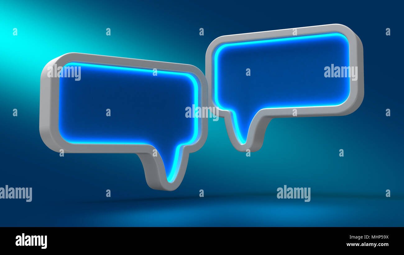 Bubble on blue background. 3d illustration. Set for design ...