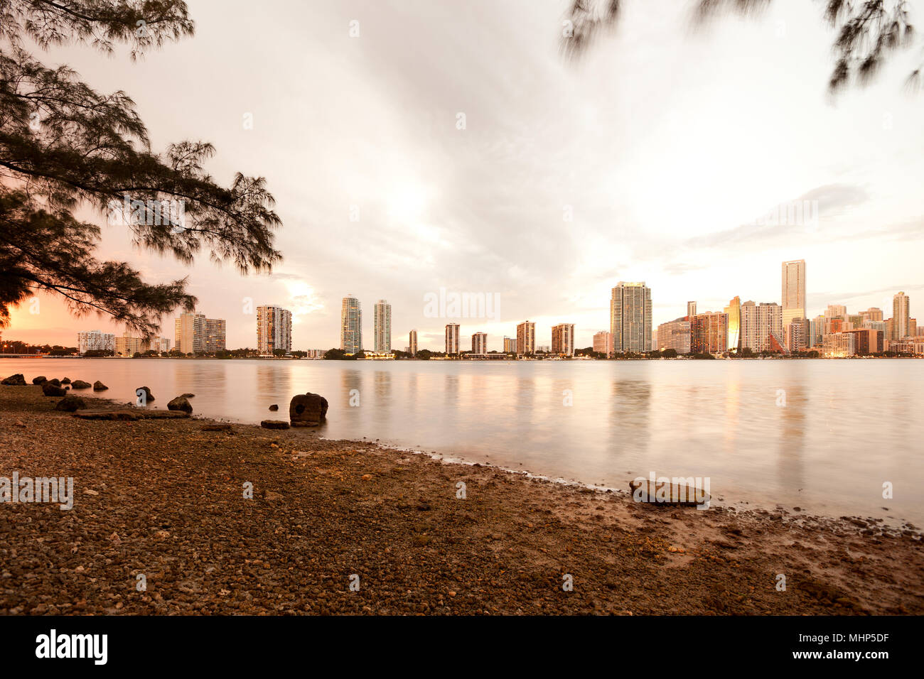 Skyline of buildings at Brickell District, Miami, Florida, USA Stock ...