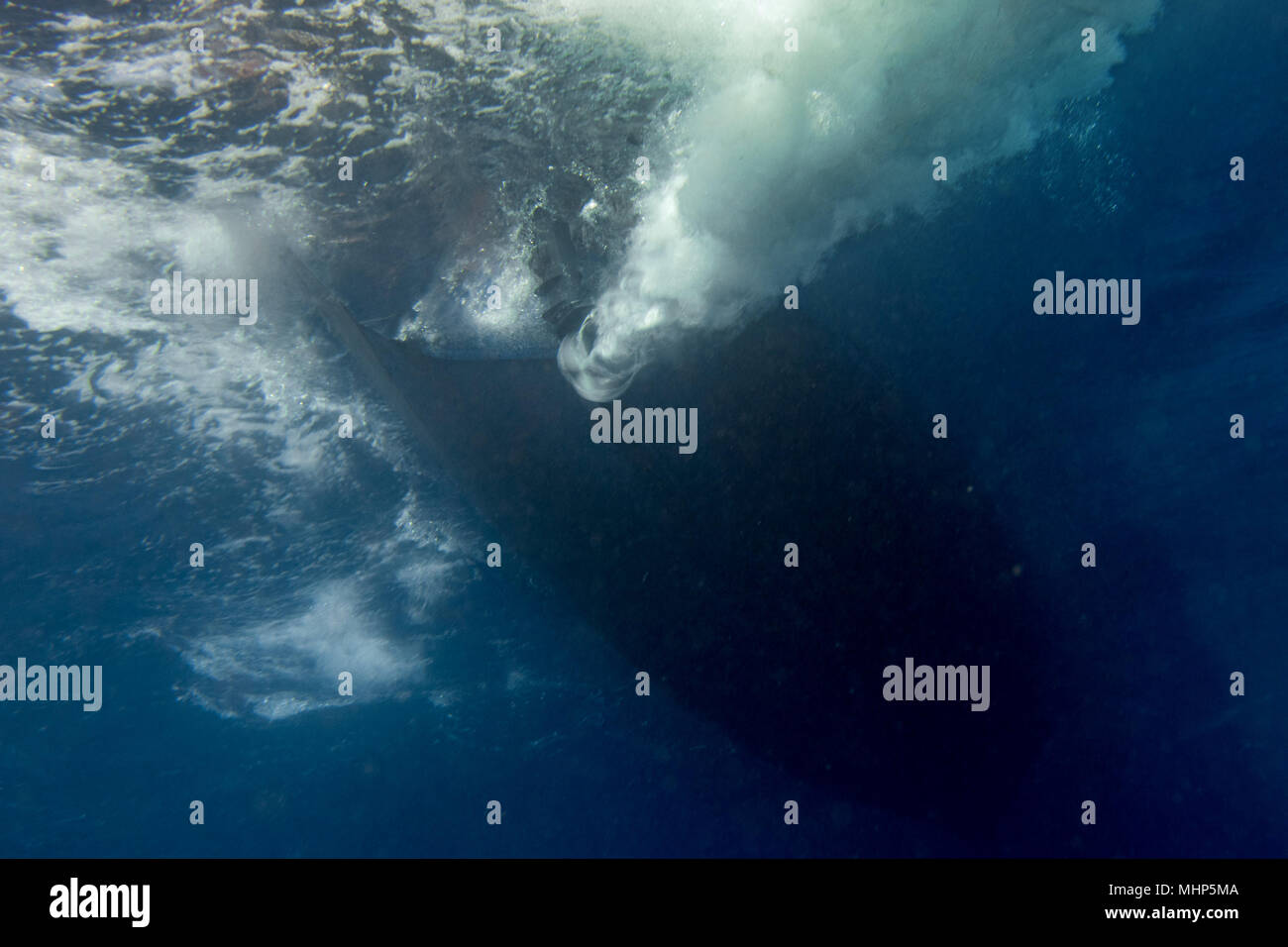 marine engine propeller underwater while diving detail close Stock ...