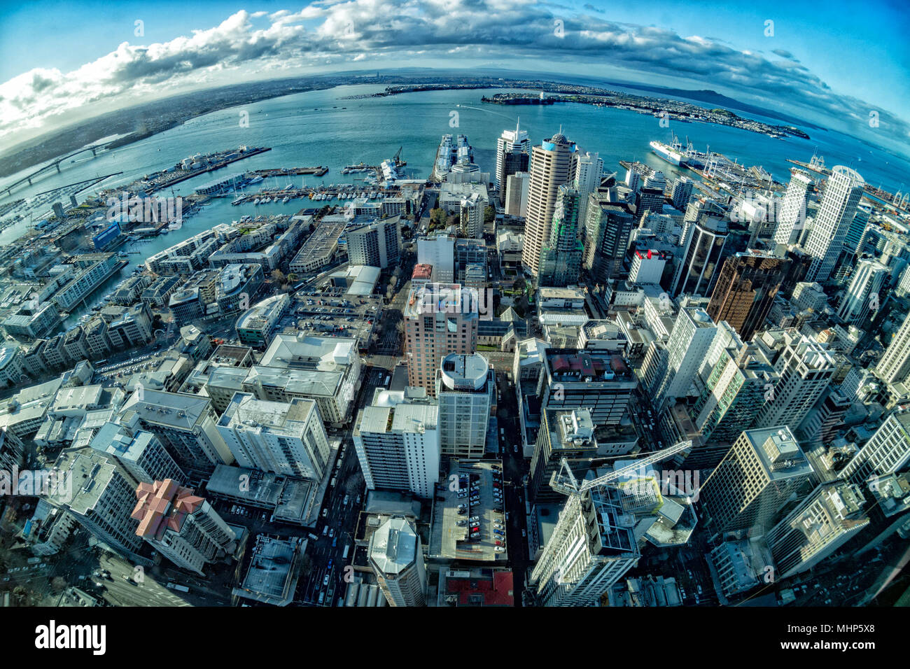 Auckland New Zealand aerial view panorama landscape Stock Photo - Alamy