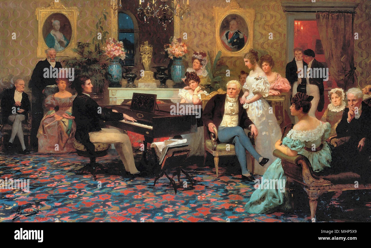 Siemiradzki Henryk Ippolitovich - Chopin Playing the Piano in the Salon ...