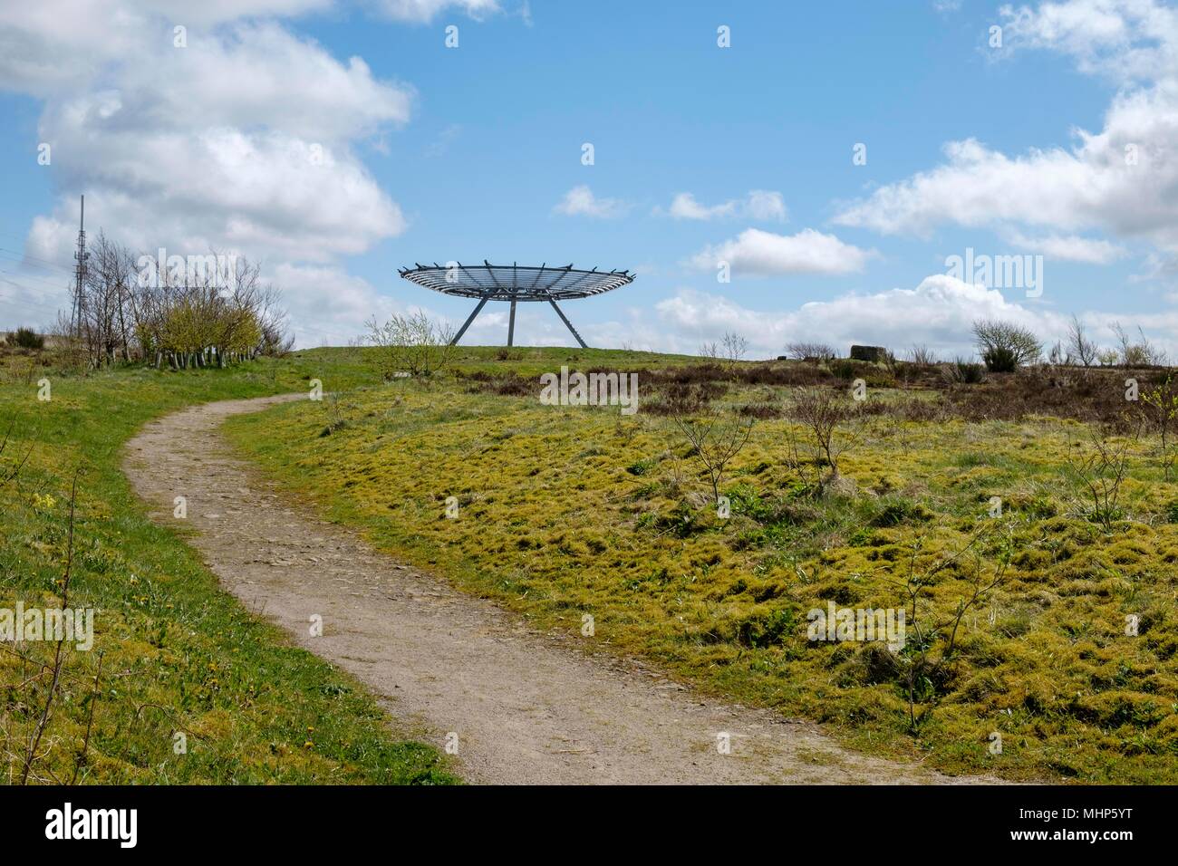 Pathway to Rossendale's Panopticon, 'Halo', is an 18m-diameter steel ...