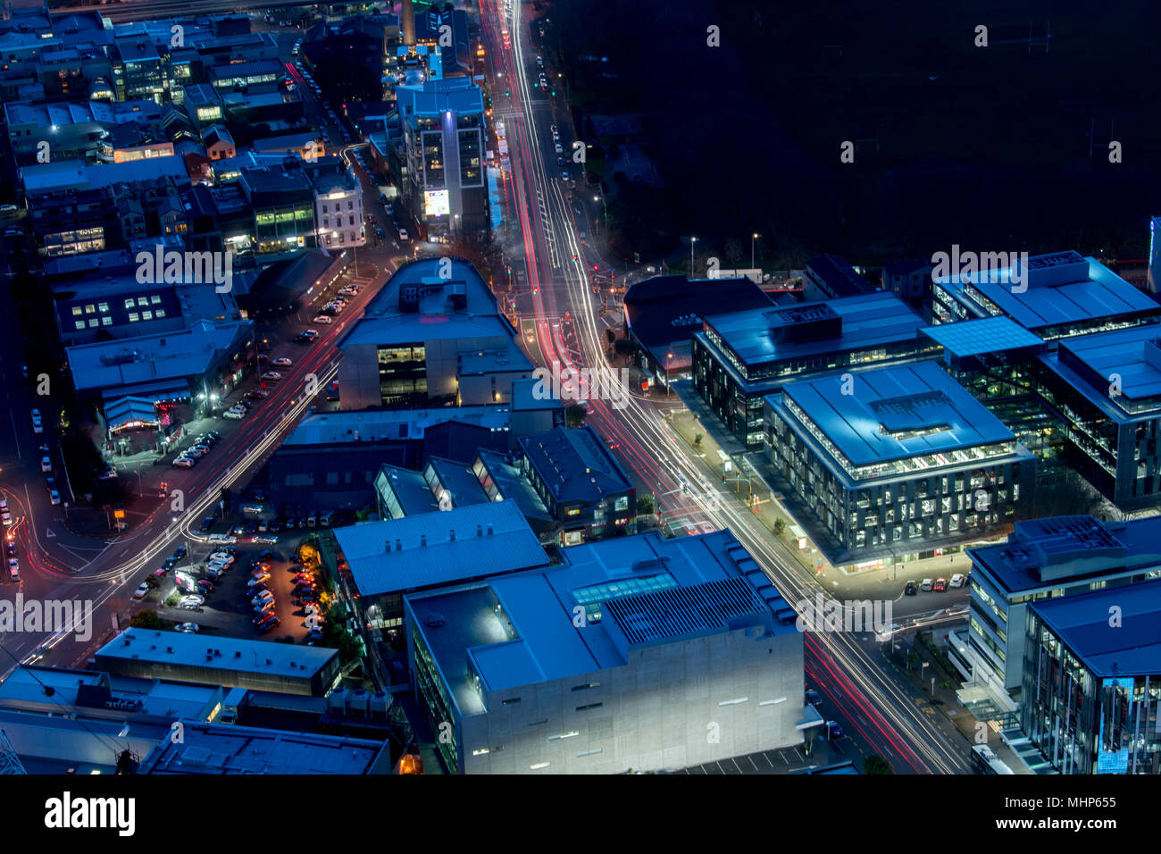 Auckland Night view aerial panorama landscape Stock Photo - Alamy