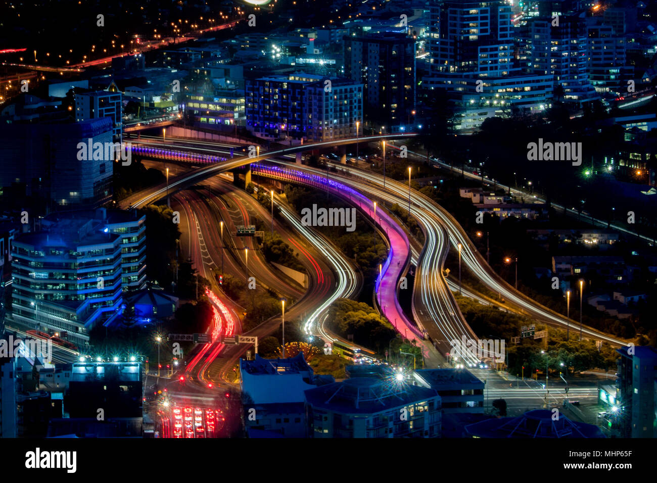 Auckland Night view aerial panorama landscape Stock Photo - Alamy