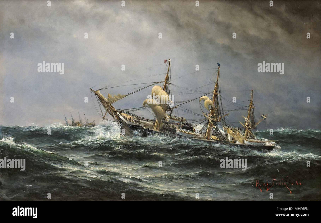 Sillén Herman Af - Fartyg I Storm Stock Photo - Alamy