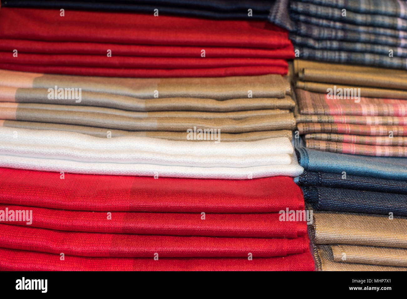 Various different colors silk fabric cloth Stock Photo - Alamy