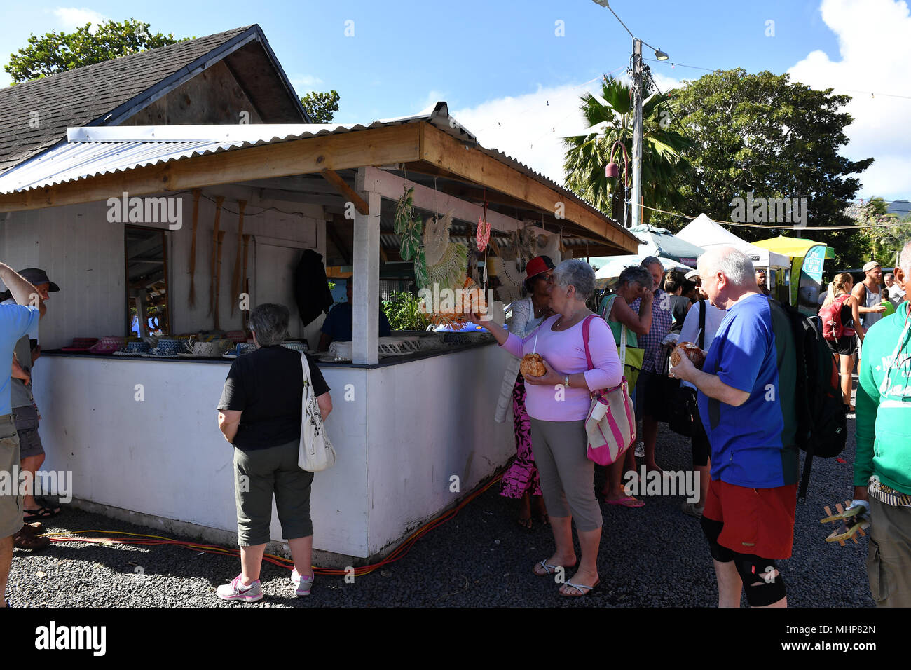 RAROTONGA, COOK ISLANDS - AUGUST 19 2017 - Punanga Nui Cultural Market ...