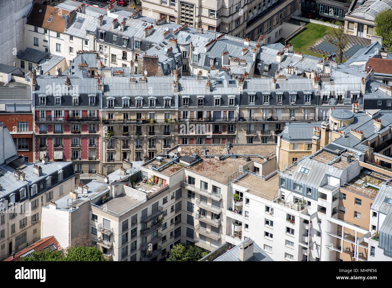paris building roof detail cityview aerial landscape from montparnasse ...