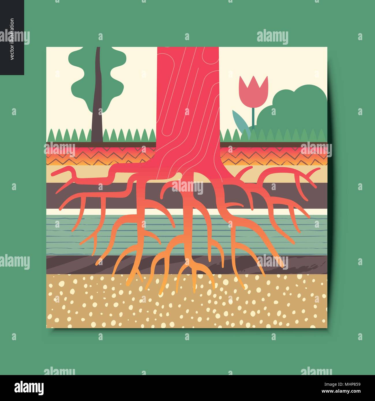 Tree roots Stock Vector Images - Alamy