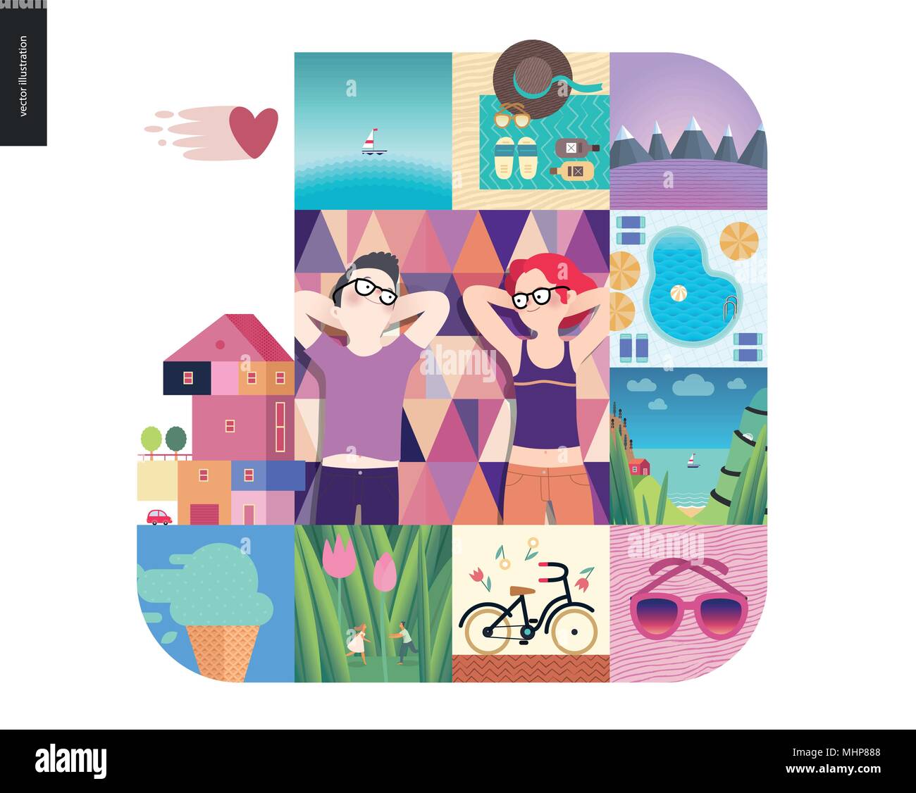 Ice cream tulip Stock Vector Images - Alamy