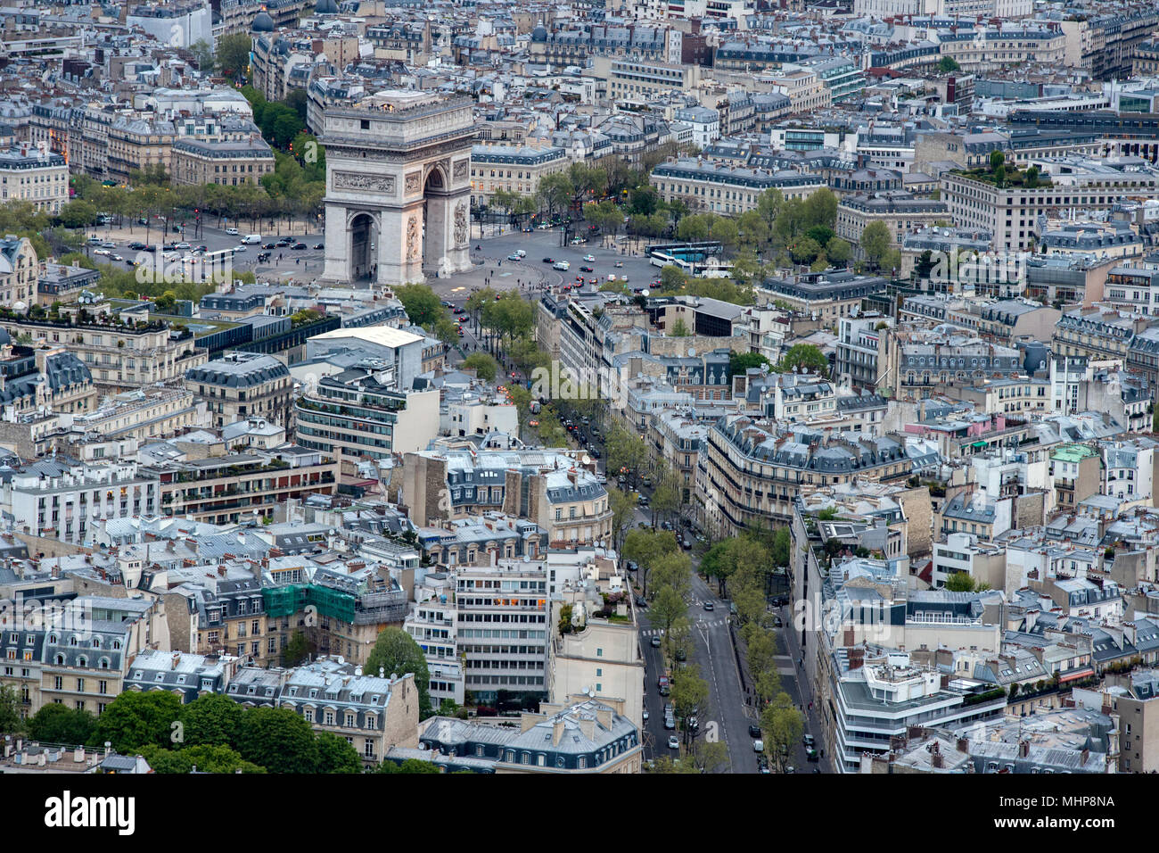 triumph arc Paris night view cityscape landscape Stock Photo - Alamy