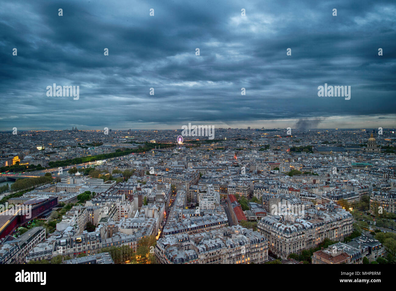 Paris night view cityscape landscape Stock Photo - Alamy