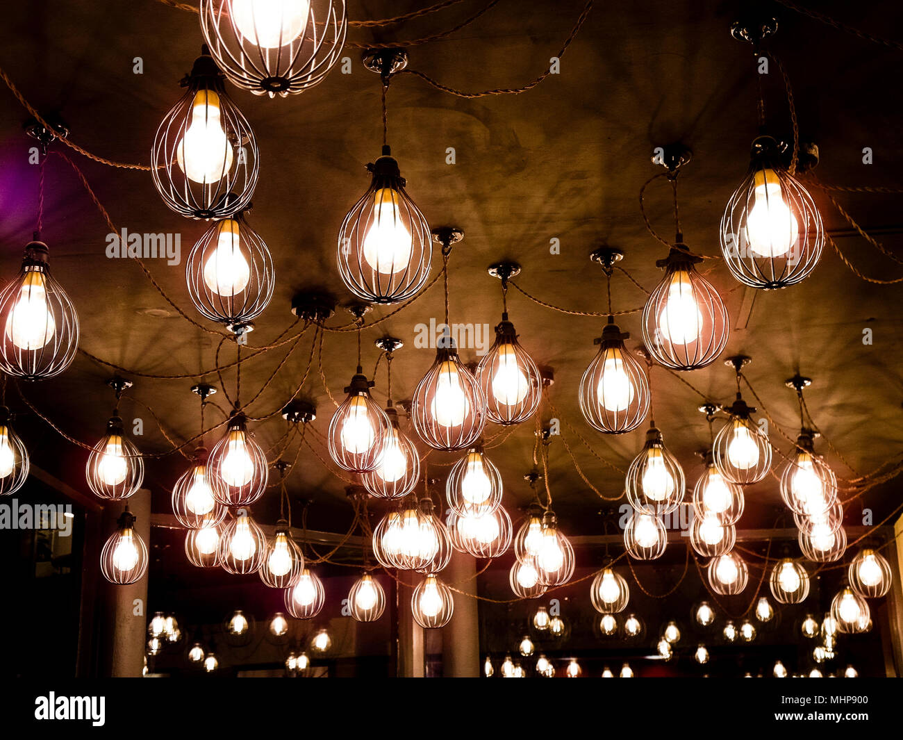 Interior design decorative ceiling lighting Stock Photo - Alamy