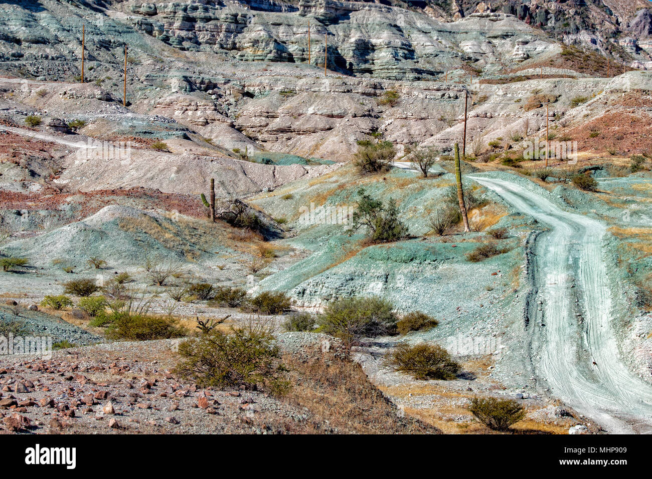 Baja California desert endless road landscape view panorama Stock Photo ...