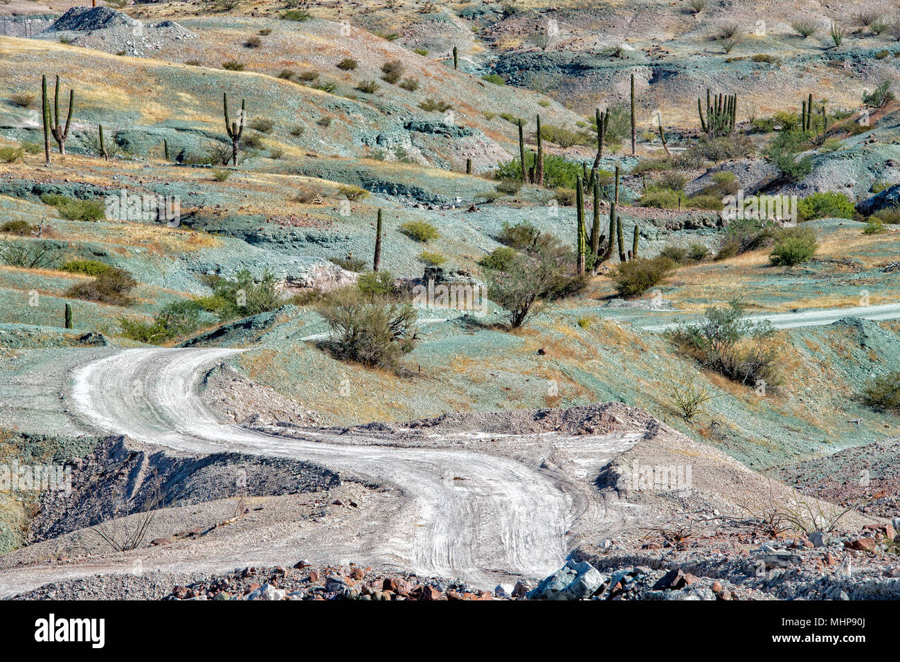 Baja California desert endless road landscape view panorama Stock Photo ...