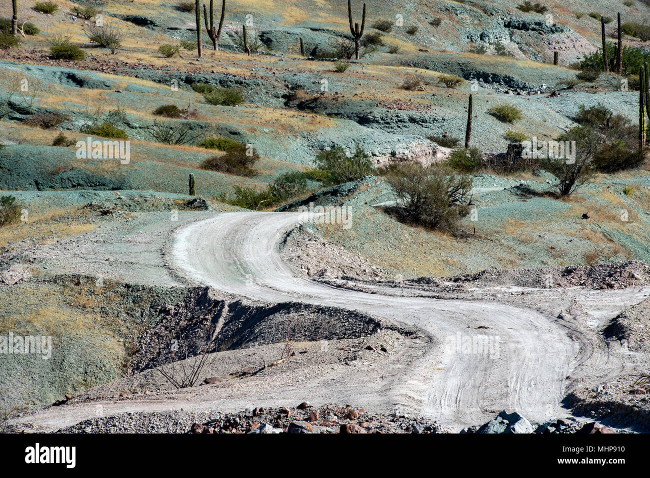 Mexico baja california landscape beautiful colors panorama desert road ...