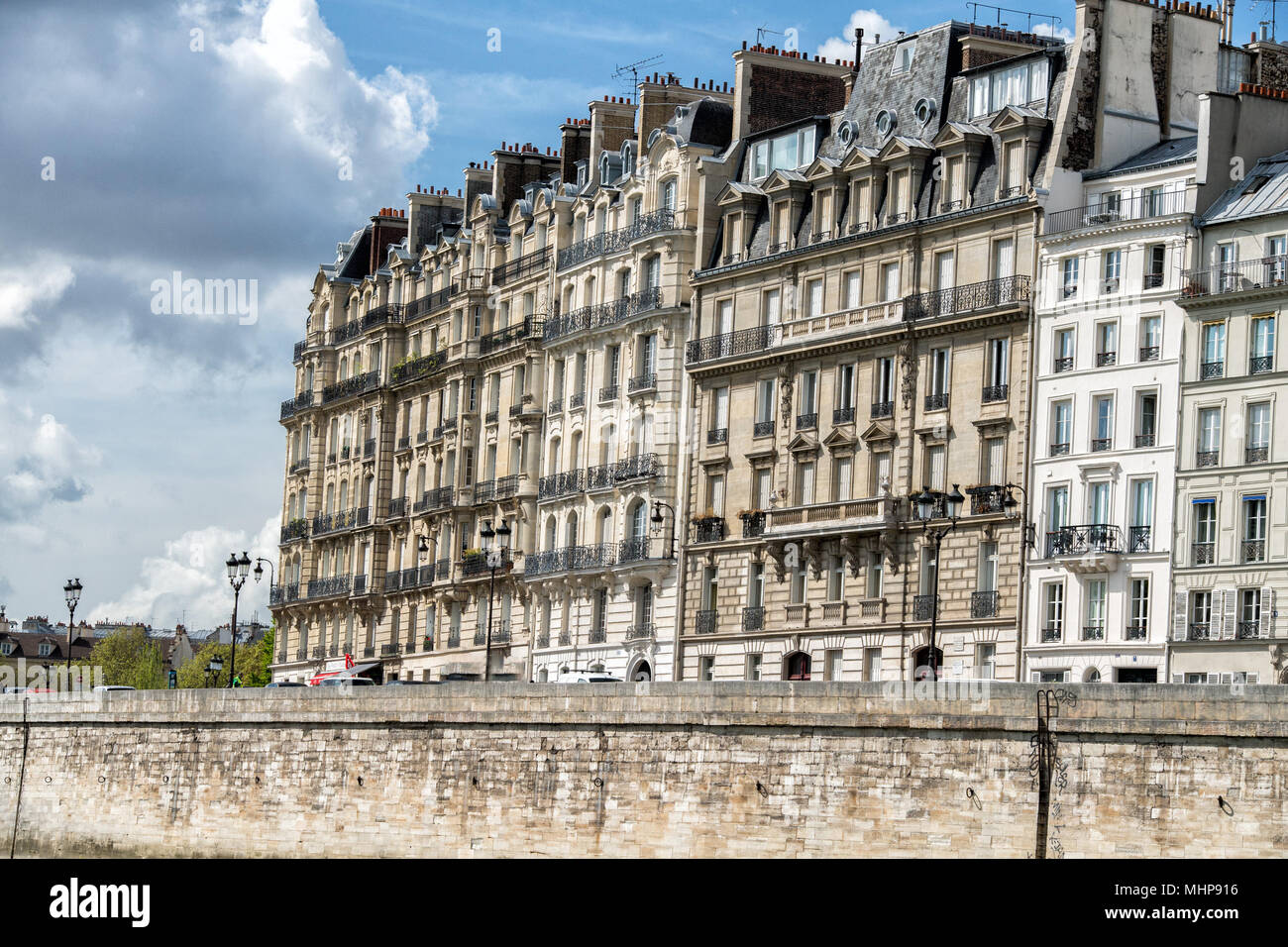 paris cityscape old houses landscape huge panorama view from seine ...