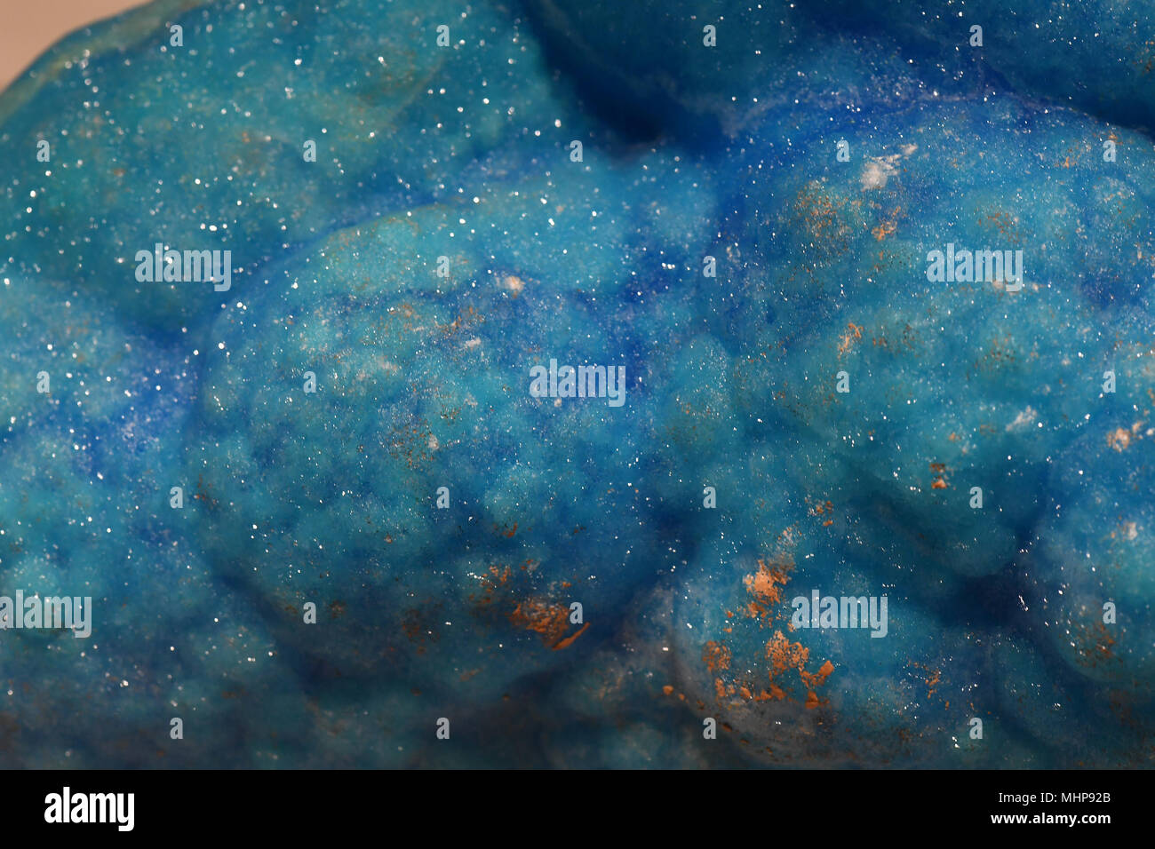 Emimorfite blue rockdetail macro Stock Photo - Alamy