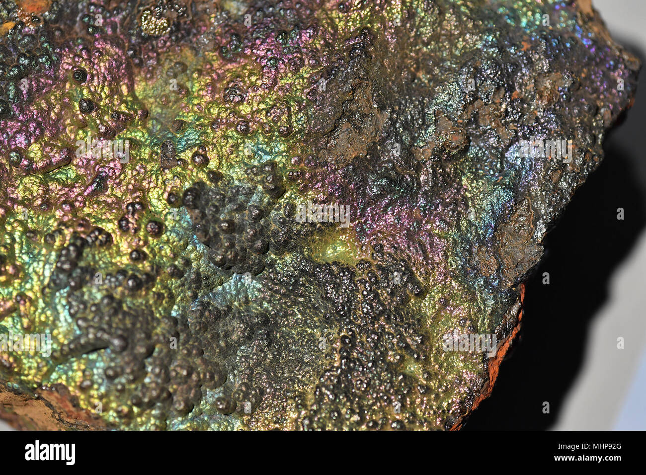 geothite rainbow metallic rock macro Stock Photo - Alamy