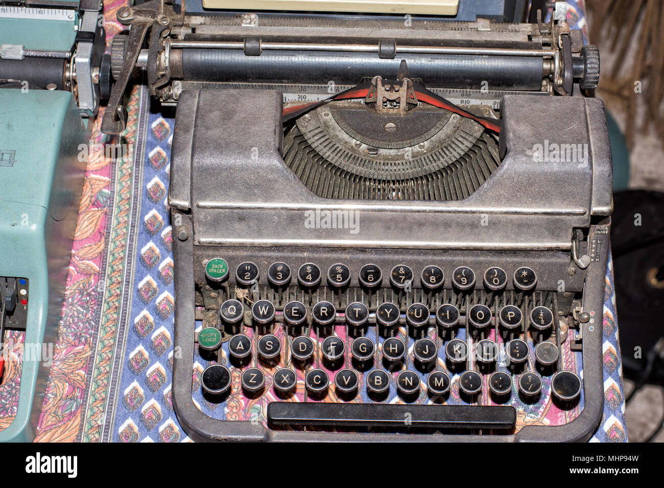 Old dusty Typewriter close up detail Stock Photo - Alamy