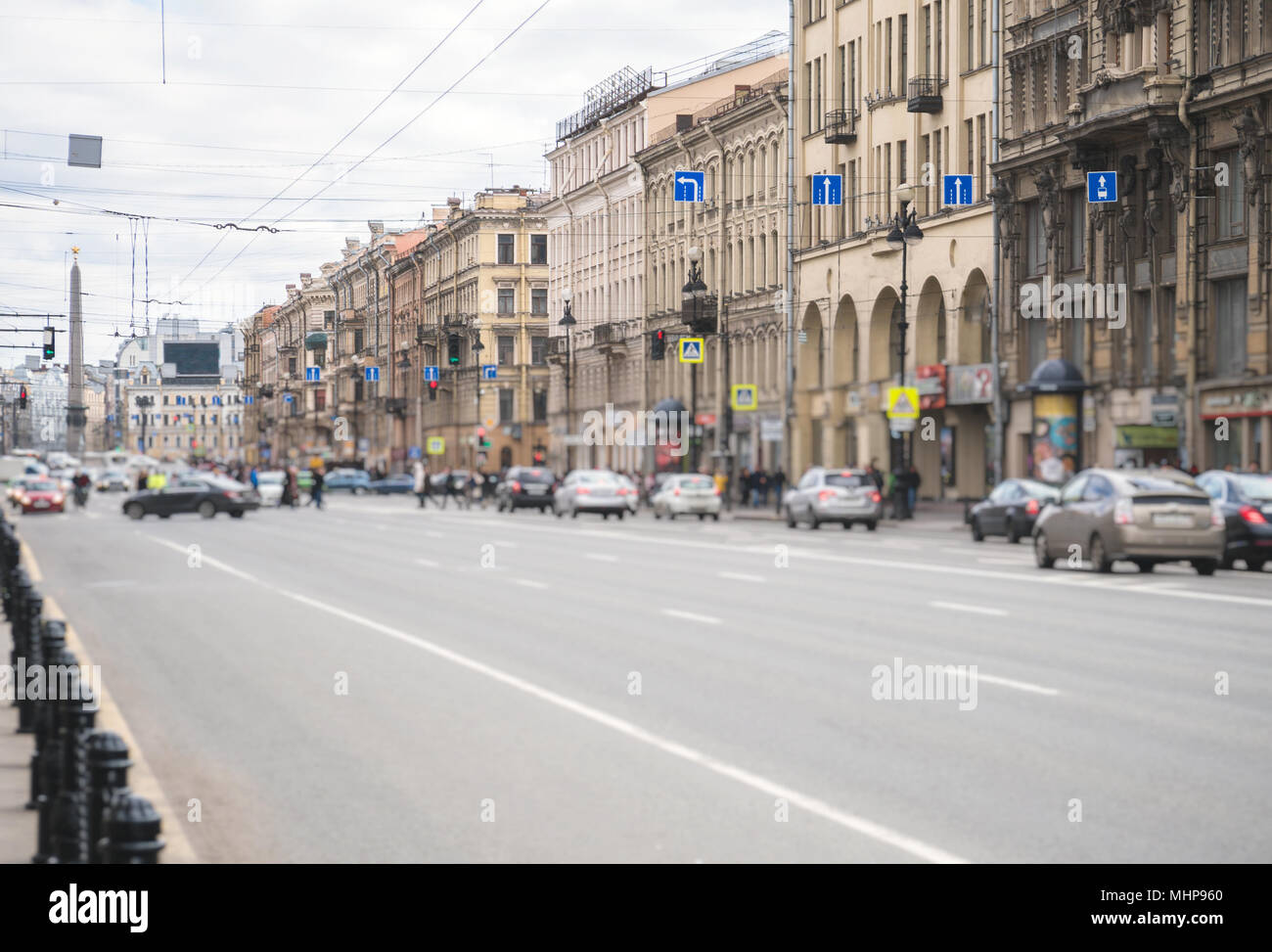 Nevsky Prospect street at Sankt-Petersburg in Russia Stock Photo - Alamy