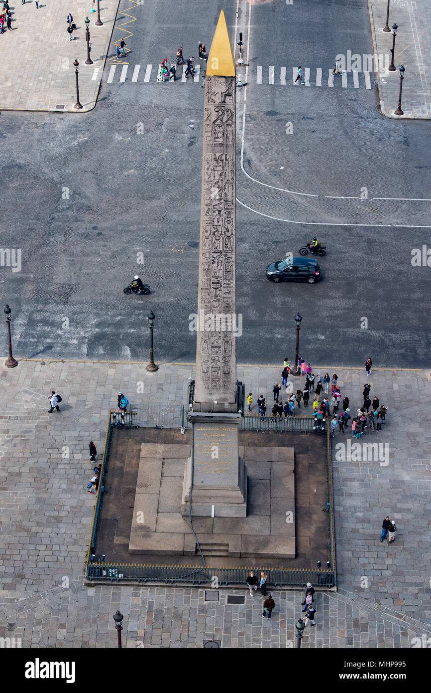 Paris champs elysee aerial view landscape from concorde place panoramic ...