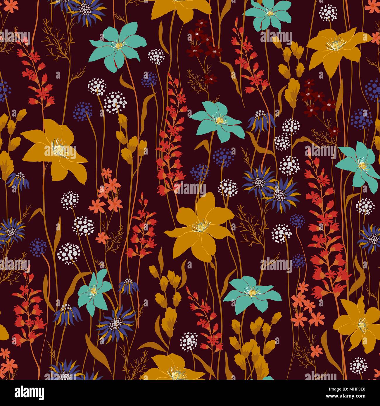 Scattered floral motifs Stock Vector Images - Alamy