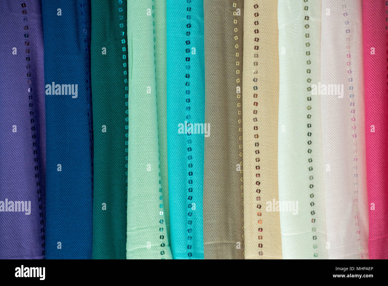 Various different colors silk fabric cloth Stock Photo - Alamy