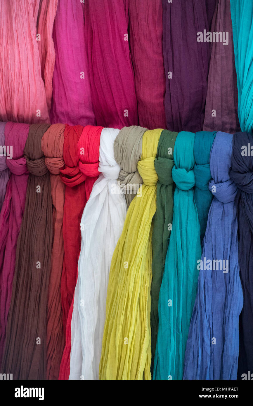 Various different colors silk fabric cloth Stock Photo - Alamy