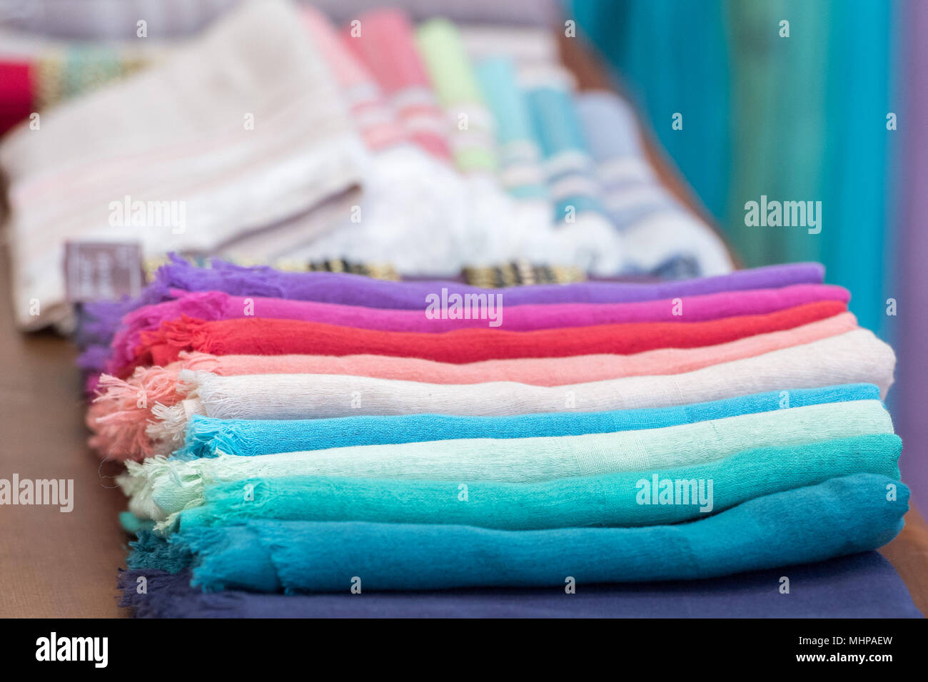 Various different colors silk fabric cloth Stock Photo - Alamy