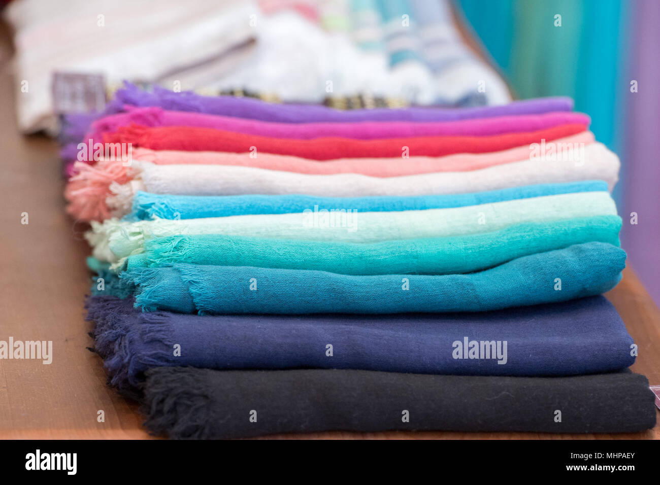 Various different colors silk fabric cloth Stock Photo - Alamy
