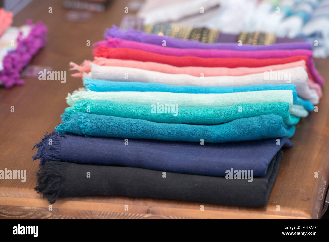 Various different colors silk fabric cloth Stock Photo - Alamy