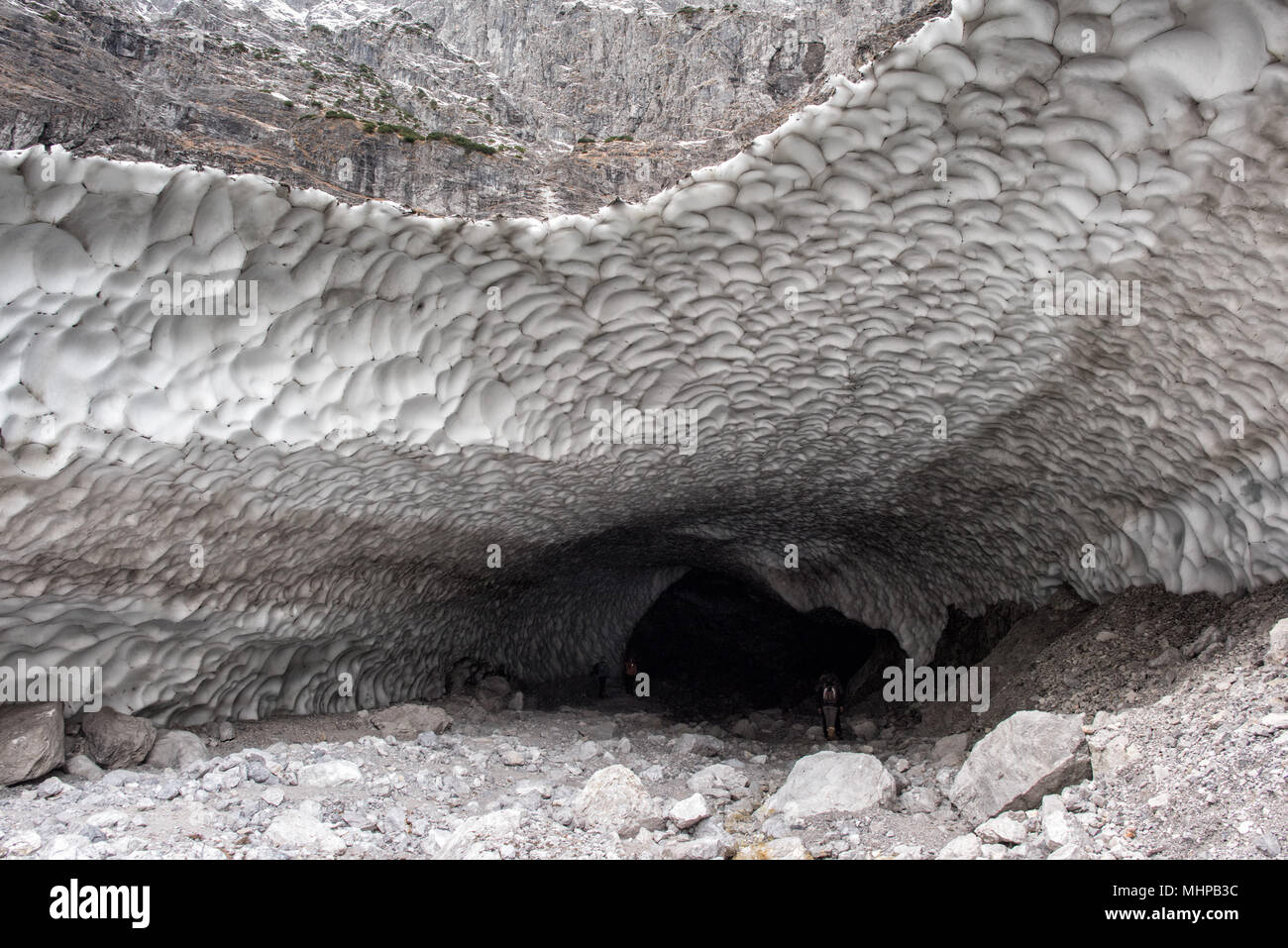 Snow ice cave chapel view in Germany Stock Photo - Alamy