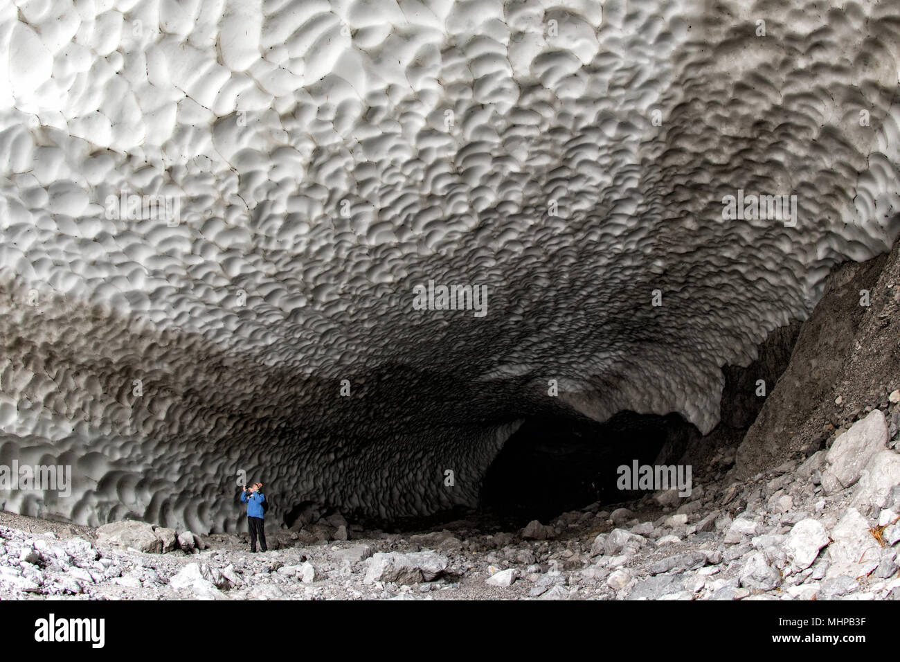 Snow ice cave chapel view in Germany Stock Photo - Alamy