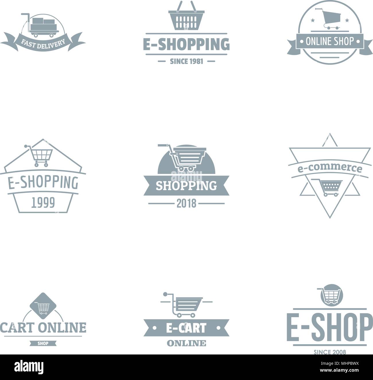 Online store logo set, simple style Stock Vector Image & Art - Alamy