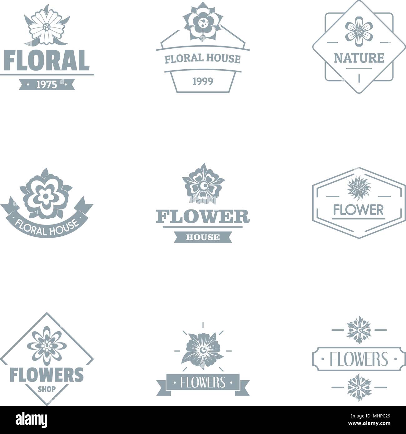 Flora logo set, simple style Stock Vector Image & Art - Alamy
