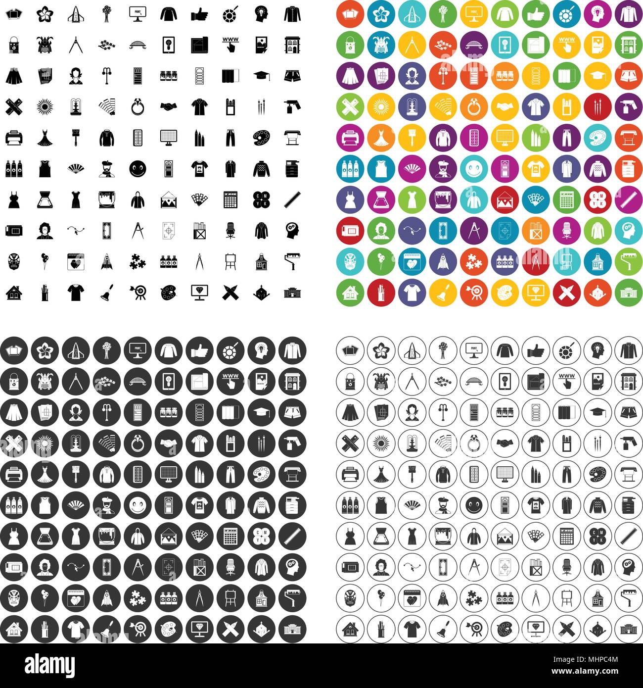 100 design guidance icons set vector variant Stock Vector Image & Art ...