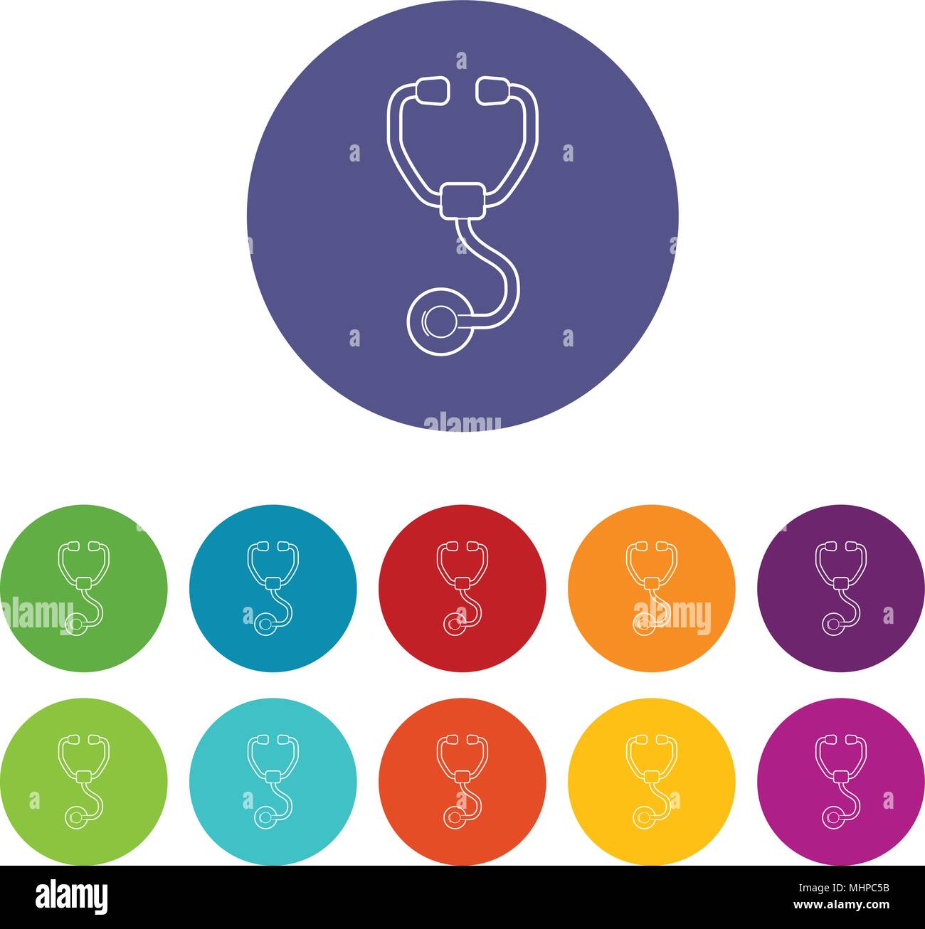 Stethoscope icons set vector color Stock Vector Image & Art - Alamy