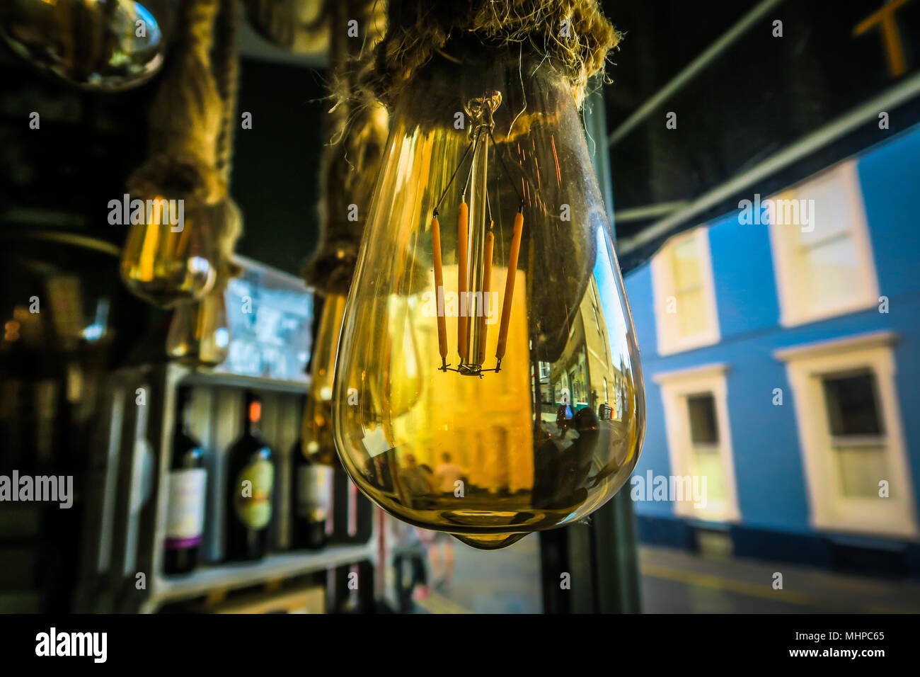 Yellow Light Bulb Stock Photo - Alamy