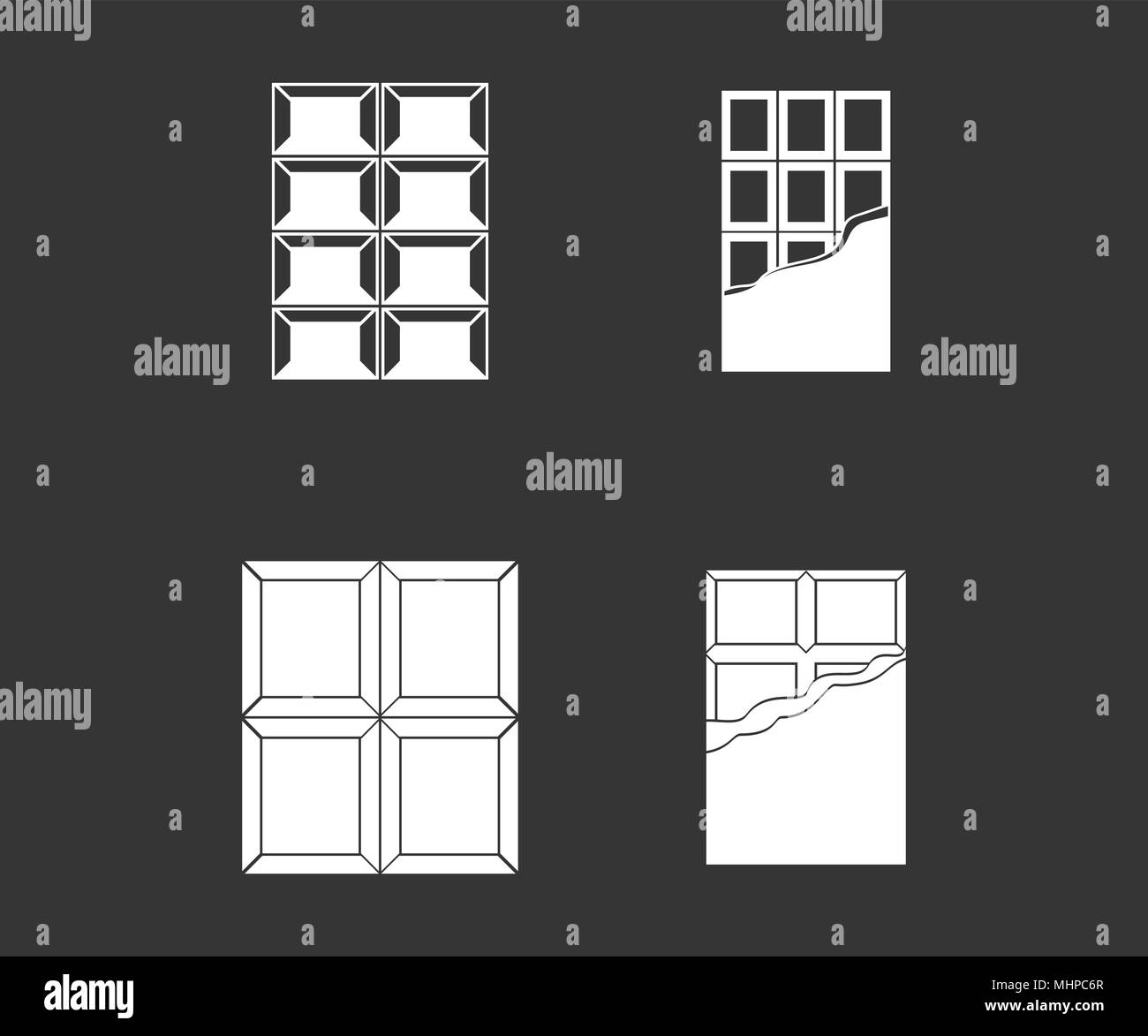 Chocolate icon set grey vector Stock Vector Image & Art - Alamy