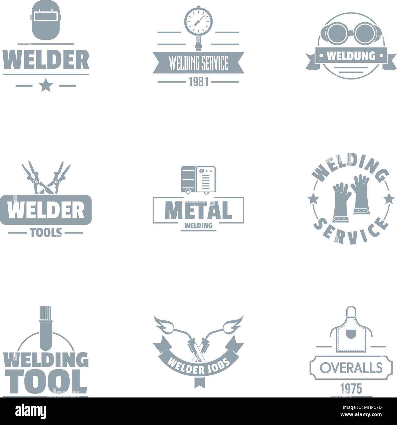 Welding logo set, simple style Stock Vector Image & Art - Alamy