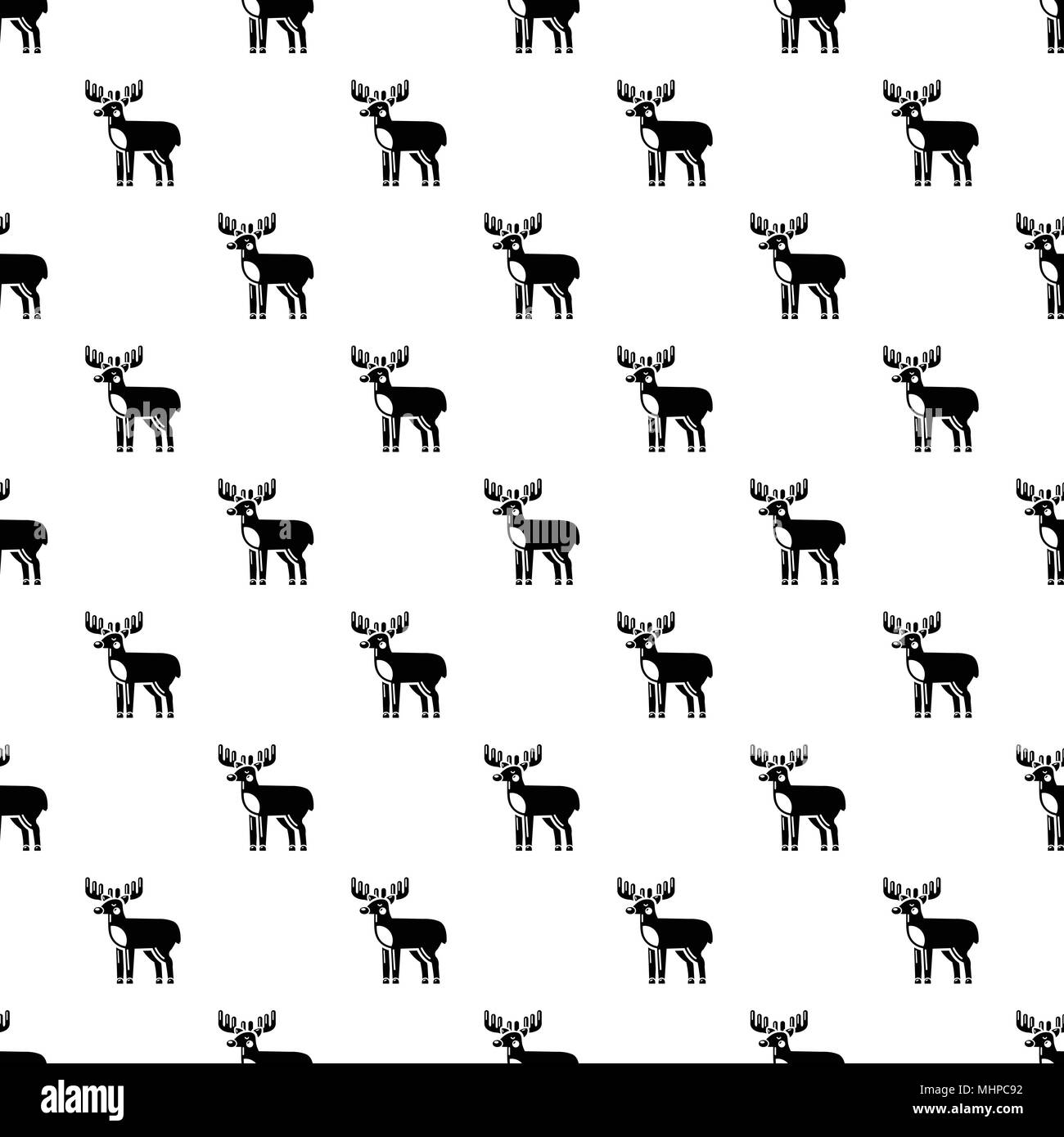 Christmas seamless texture deer Black and White Stock Photos & Images ...