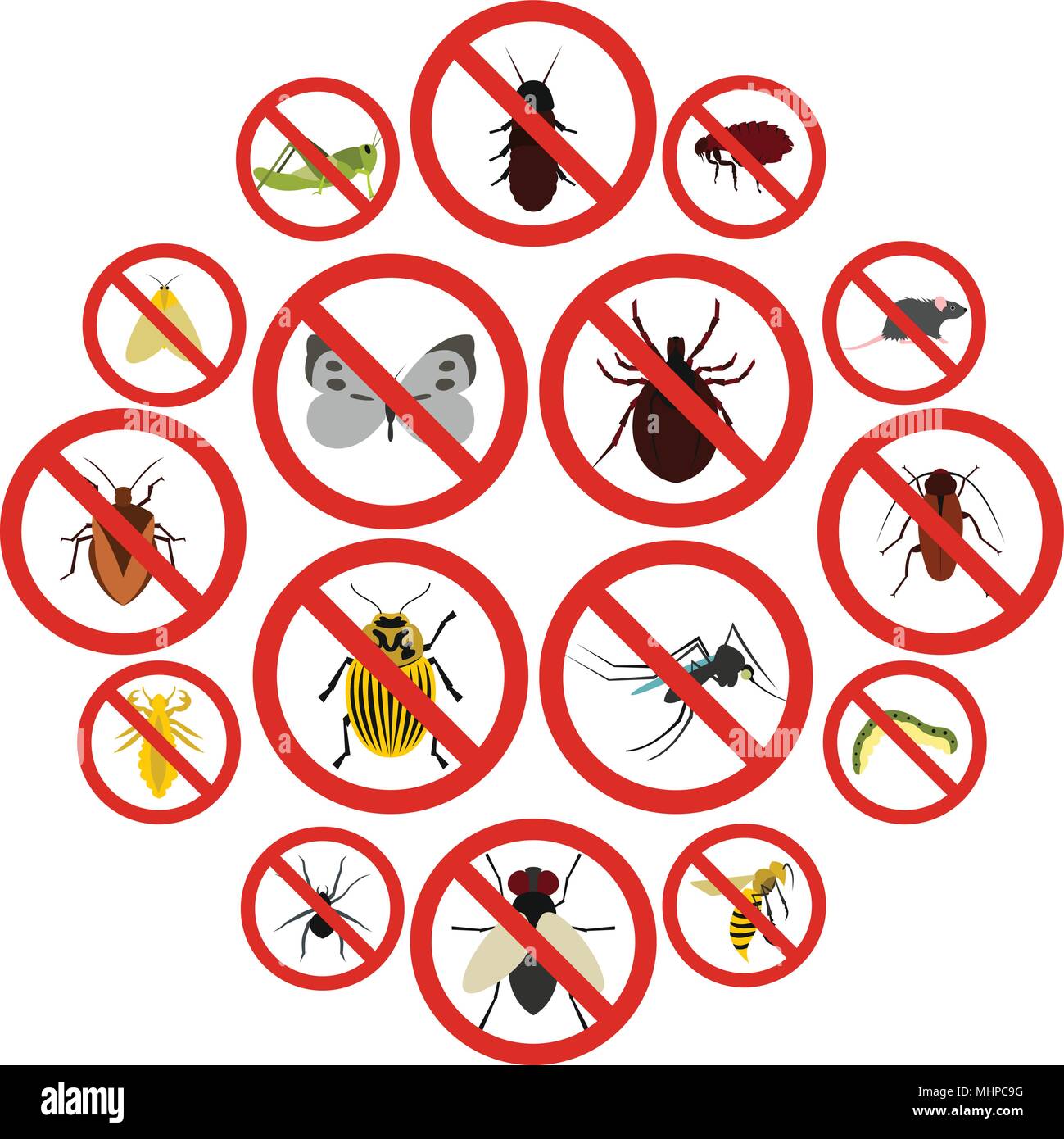 No insect sign icons set, flat style Stock Vector Image & Art - Alamy