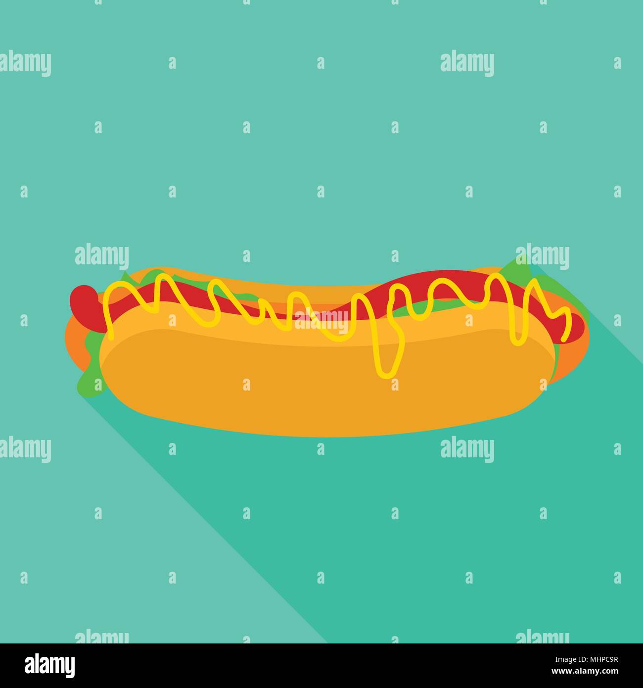 Hot dog icon, flat style Stock Vector Image & Art - Alamy