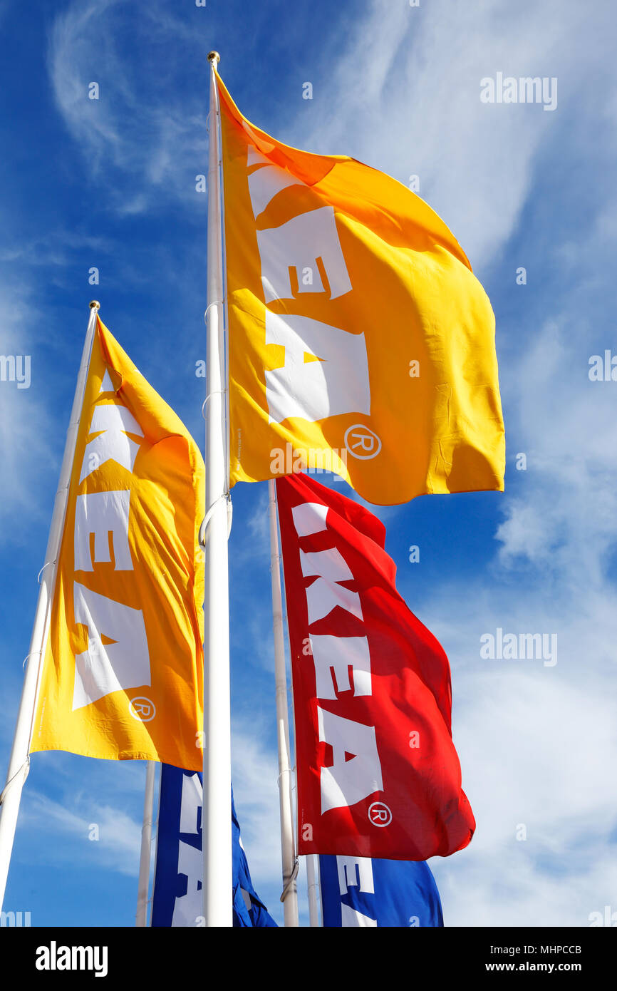 Ikea flags blue sky hi-res stock photography and images - Alamy